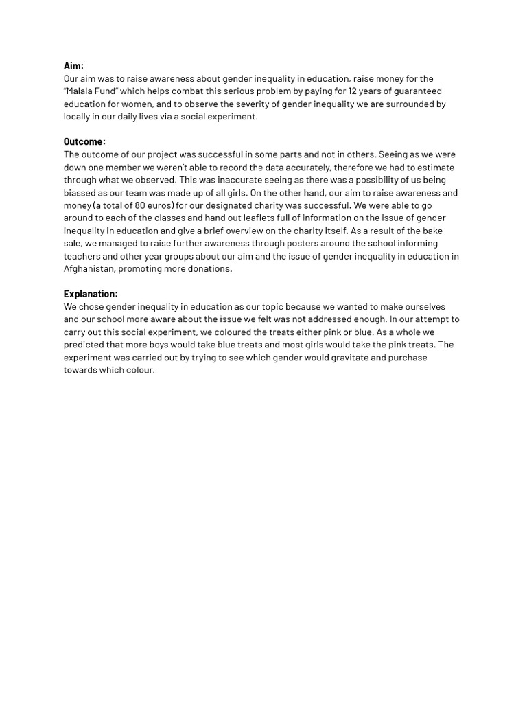 Outcome and Aim Team Element | PDF