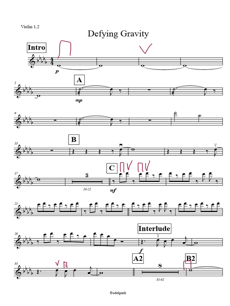 Defying Gravity - Violin | PDF | Graphemes | Western Calligraphy