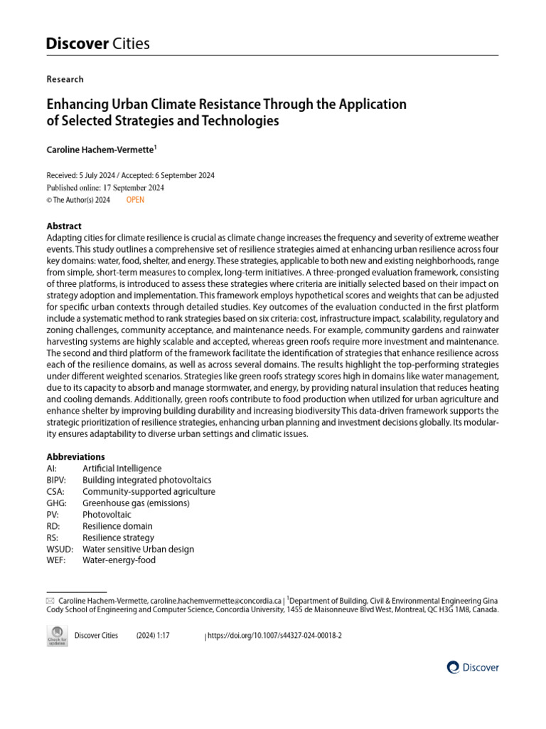 Enhancing Urban Climate Resistance Through The App | PDF