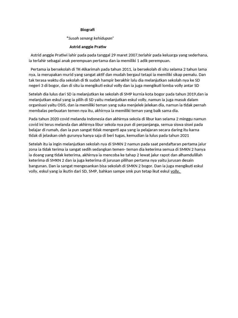 Biografi Anggie | PDF