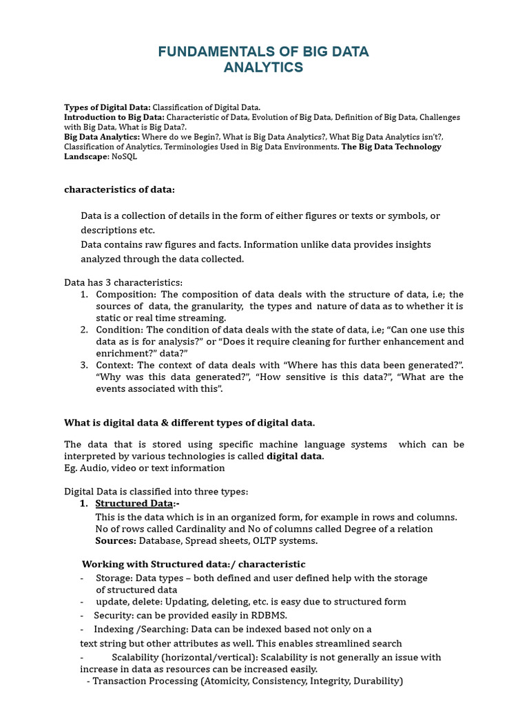 Big Data Fundamentals | PDF