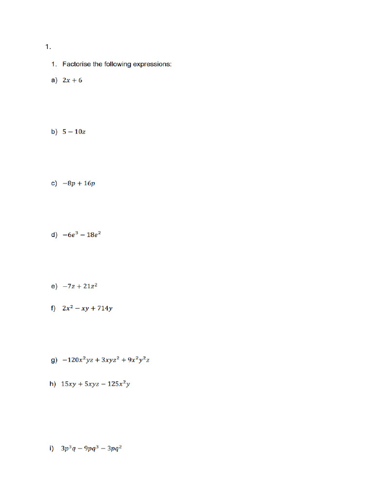 Factorizing and Simplification | PDF