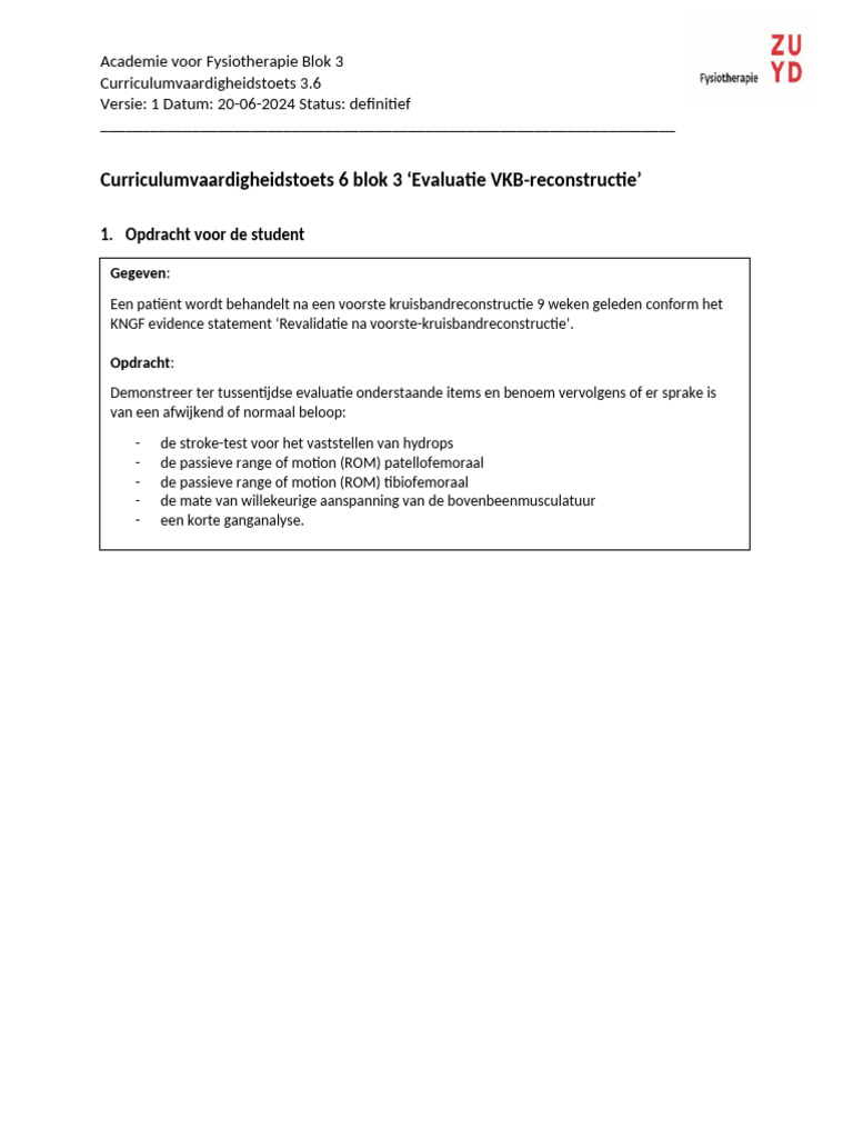 CCVH 3.6 Evaluatie VKB - Stud | PDF