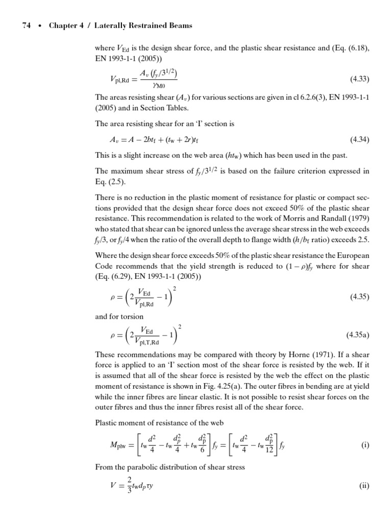 74 Chapter 4 / Laterally Restrained Beams | PDF