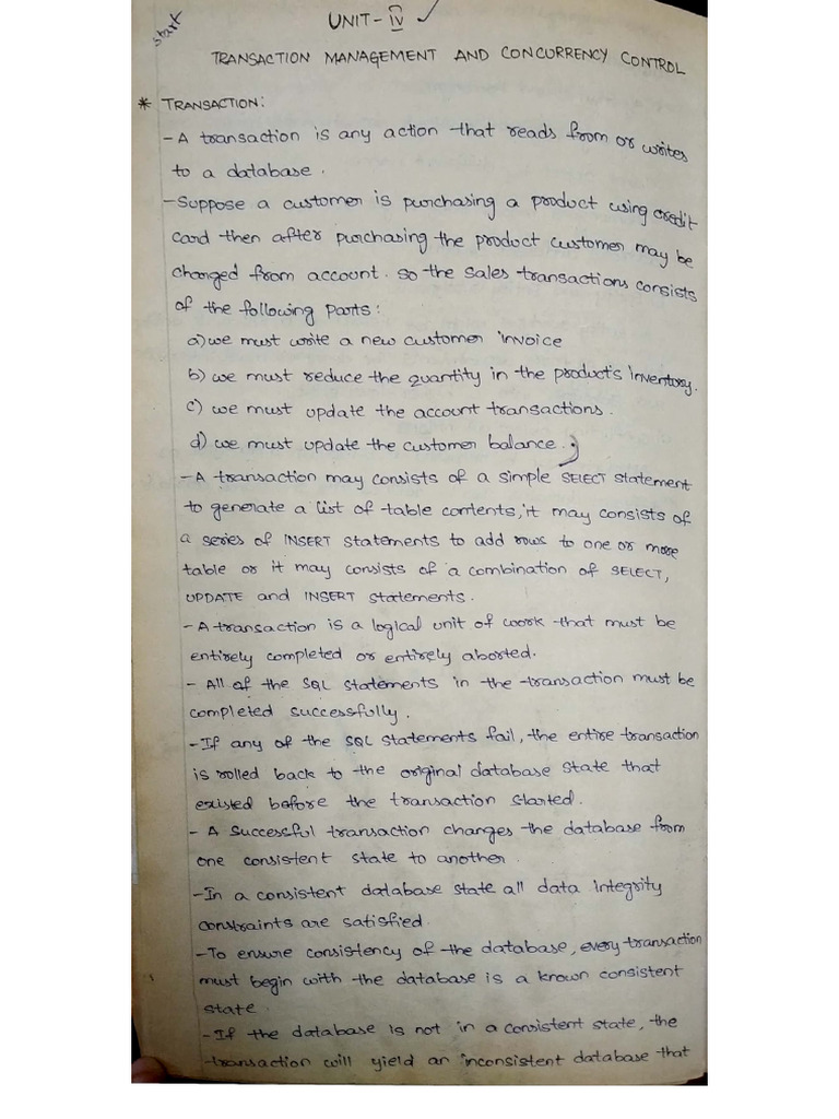 Data Base Management System (Unit-) 4 | PDF