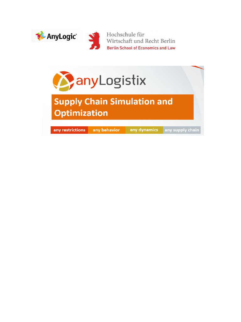 Supply Chain Simulation and Optimization With AnyLogistix | PDF