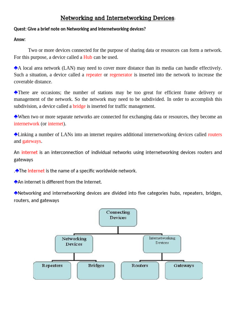 Networking and Internetworking Devices | PDF