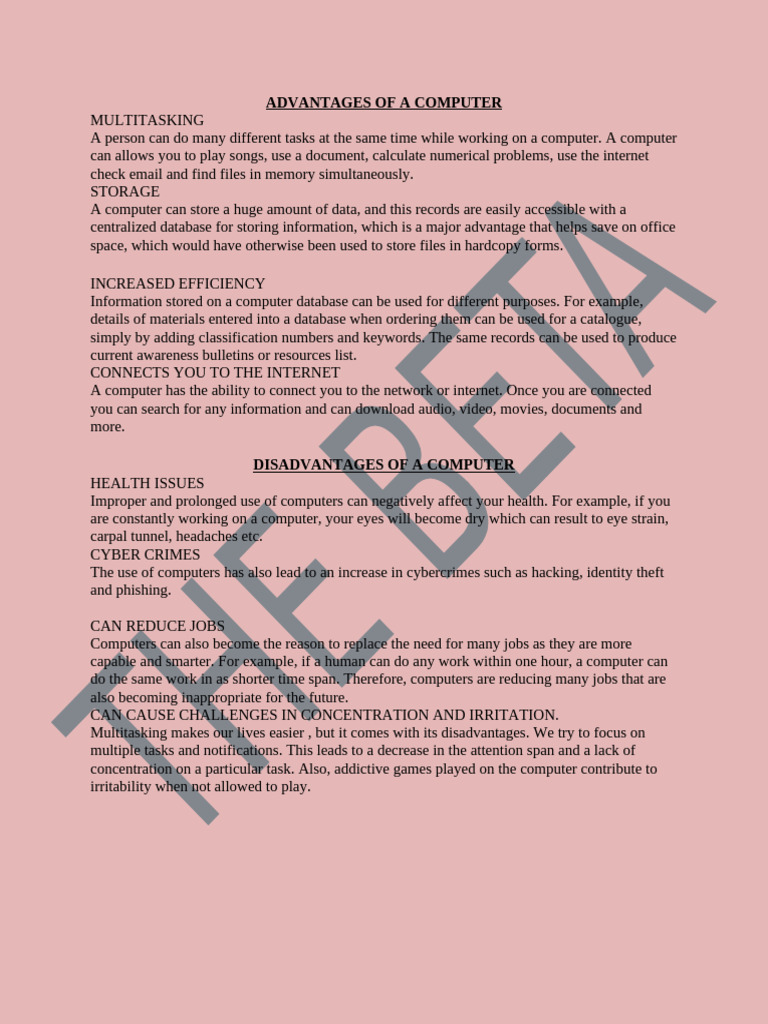 The Beta,Computer Assignment-ms Word | PDF