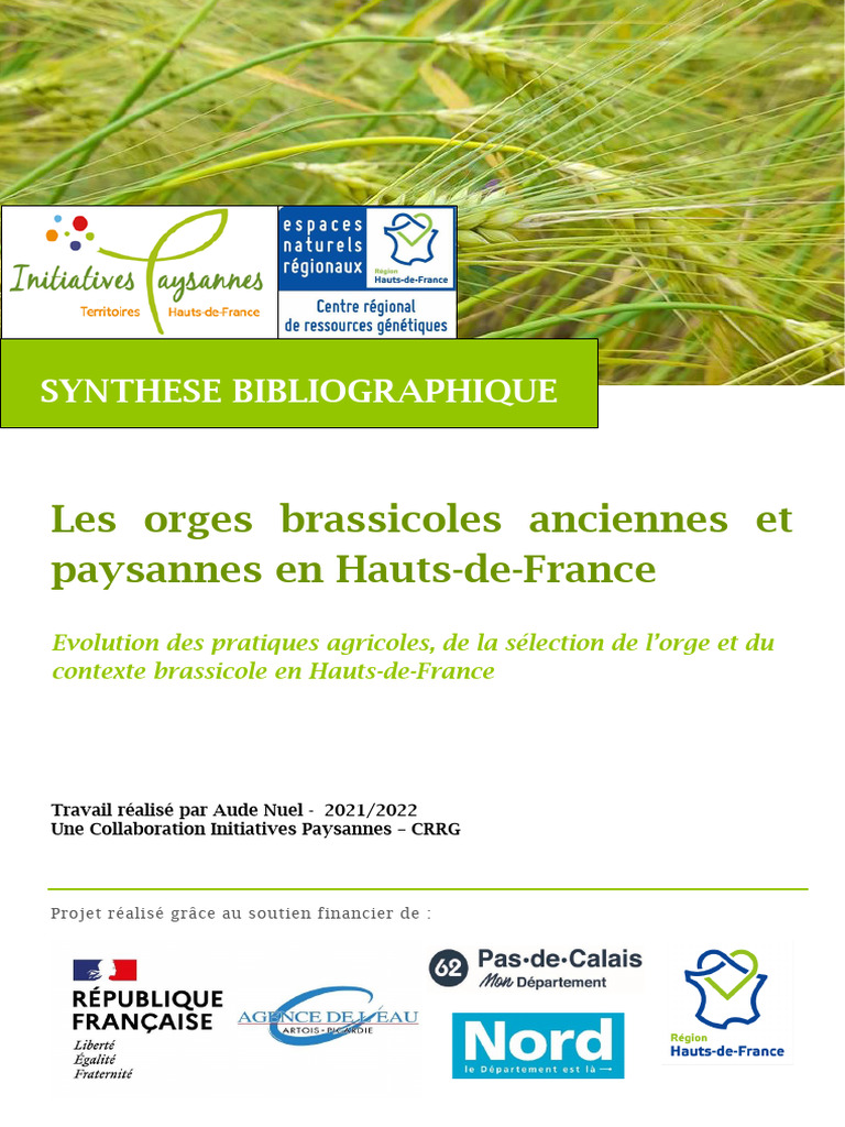 Synthese Bibliographique Orges Anciennes en Hauts-De-France | PDF