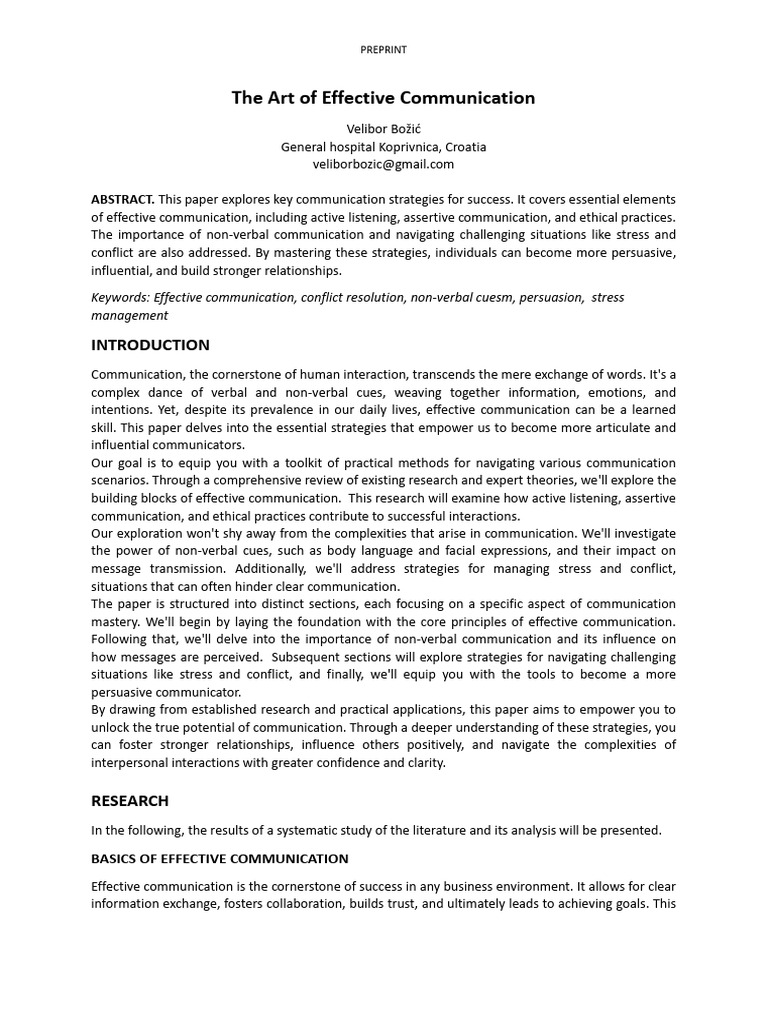 The Artof Effective Communication | PDF