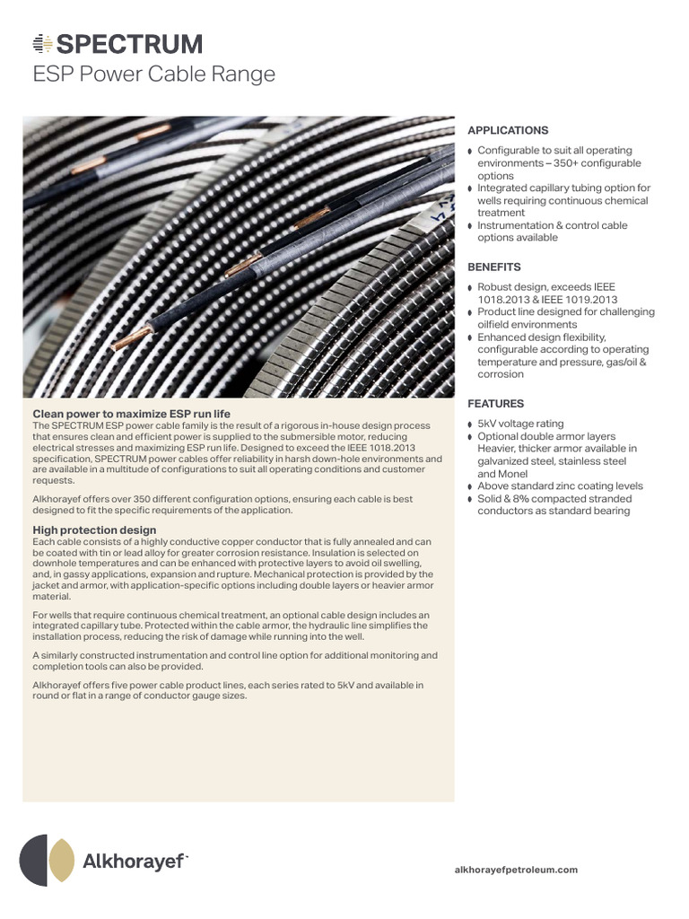 SPECTRUM ESP Power Cable Range | PDF