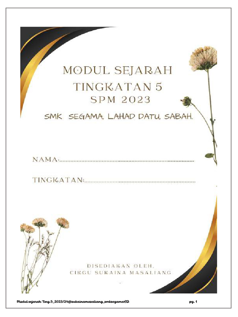 MODUL SEJARAH F5 2023_sukaina | PDF