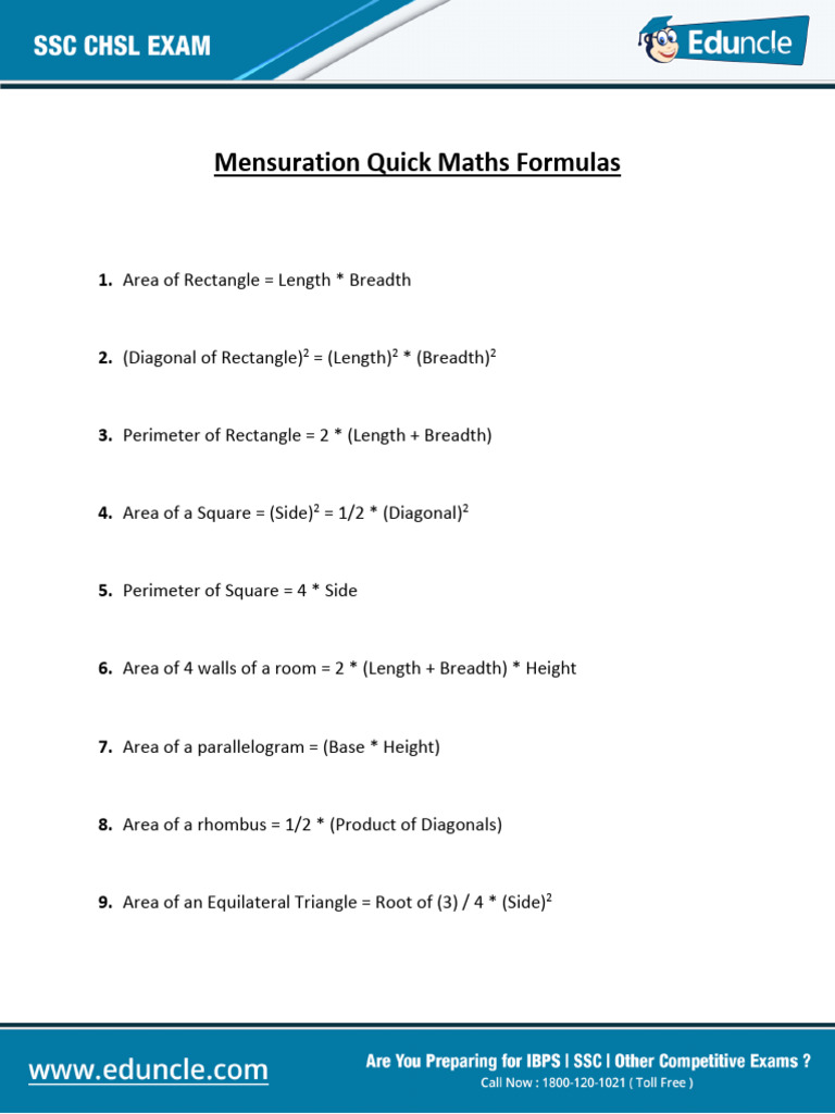 Mensuration-Formulas-PDF | PDF