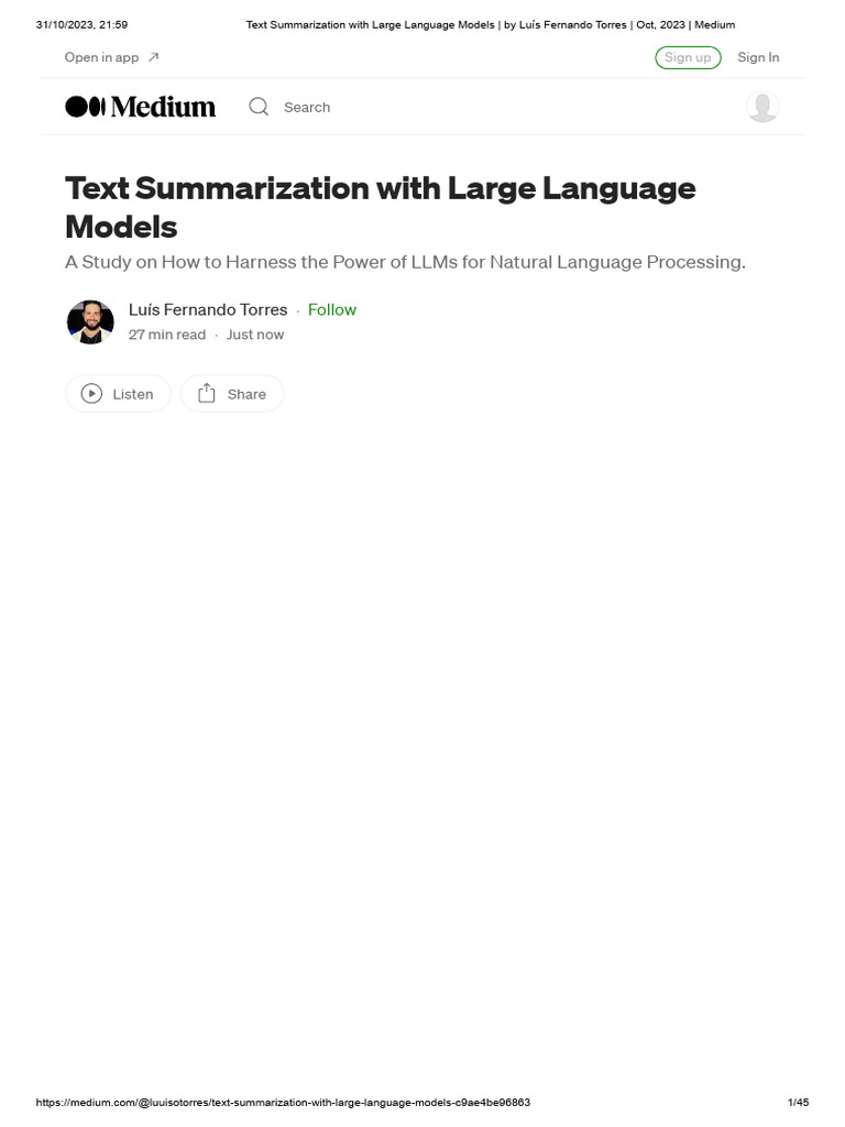 LLMs - Text Summarization | PDF