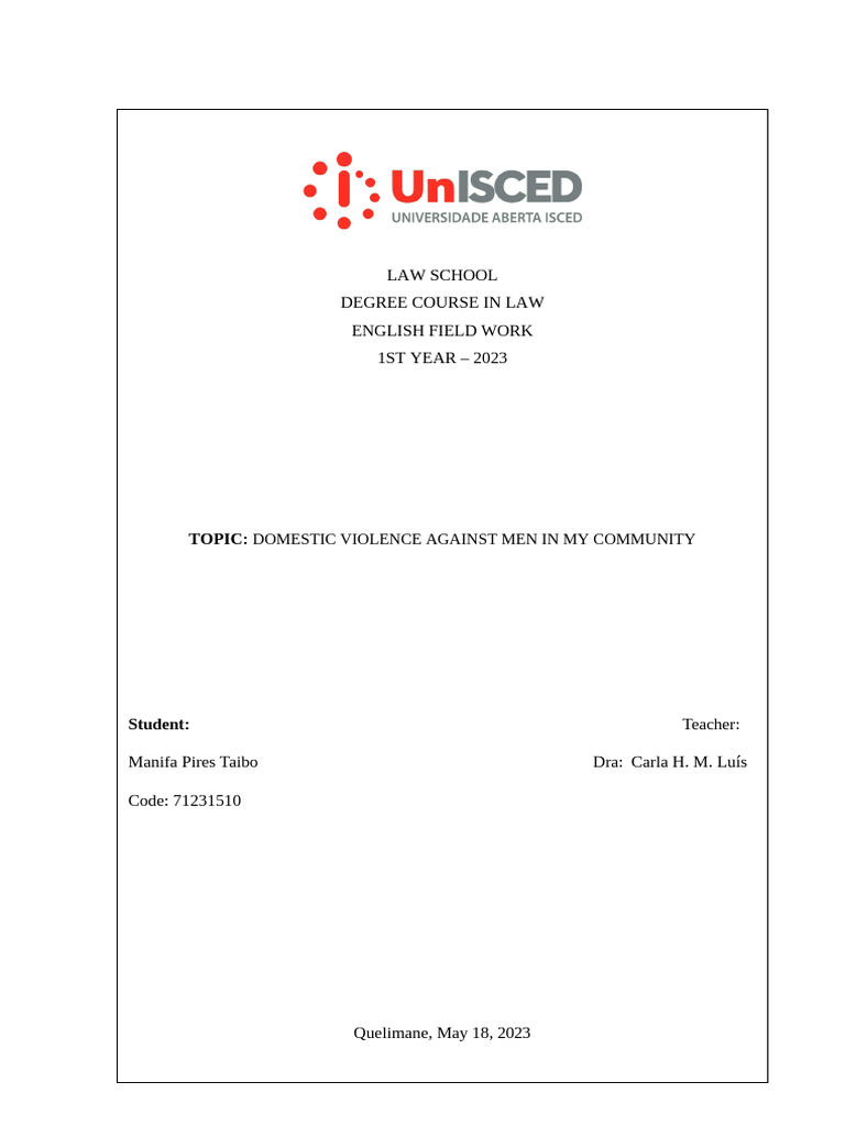 English Field Work - Manifa Pires Taibo | PDF