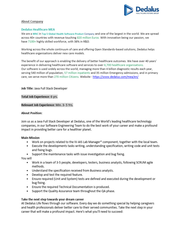 Java Full Stack Developer - 3-5 YRS - Morocco | PDF