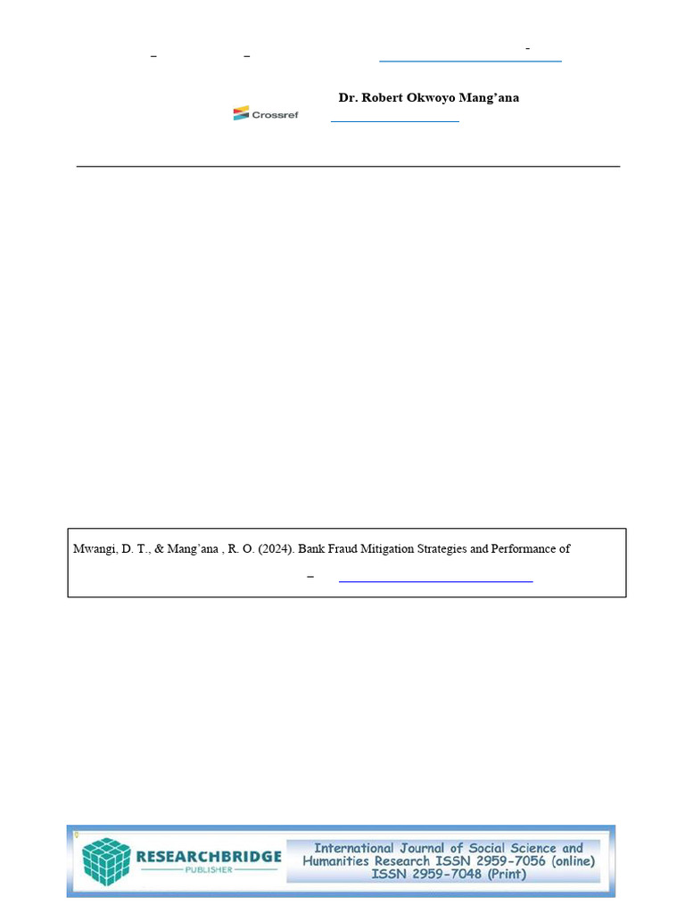 Bank Fraud Mitigation Strategies and Performance o | PDF | Errors And ...