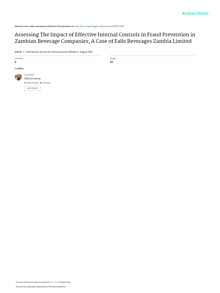 Assessing The Impact of Effective Internal Controls in Fraud Prevention ...