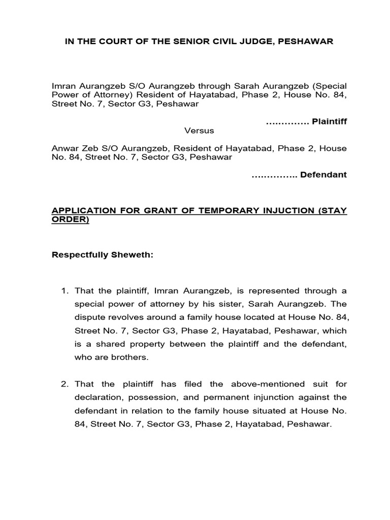 Sarah Auranghzeb Stay Order | PDF