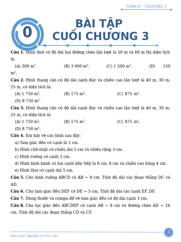 C3.BT Cuối Chương 3 | PDF