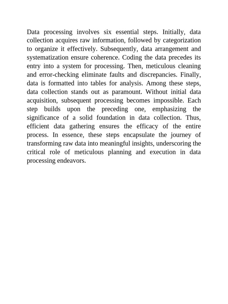 U4 Describe The Steps of Data Processing | PDF