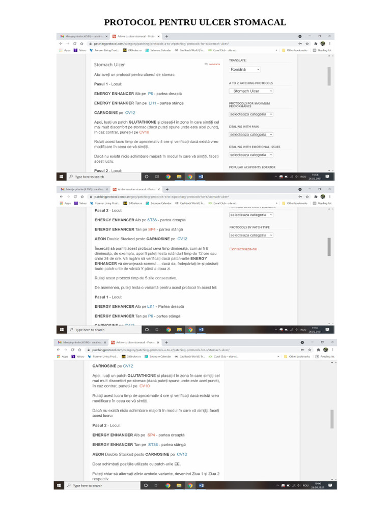 Protocol PT ULCER LA STOMAC | PDF