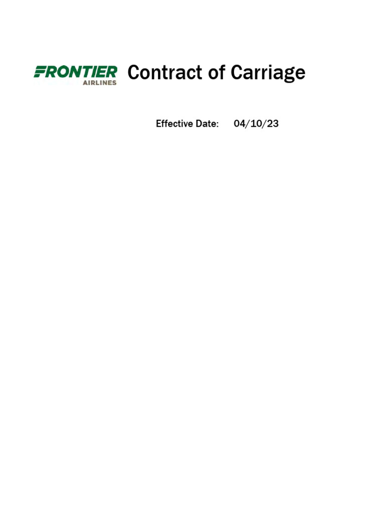 Frontier Contract of Carry | PDF