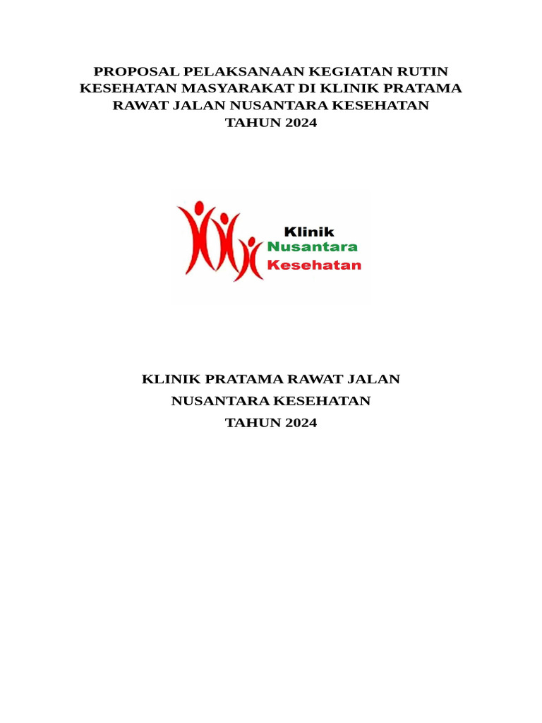 Proposal Kegiatan Rutin Klinik | PDF