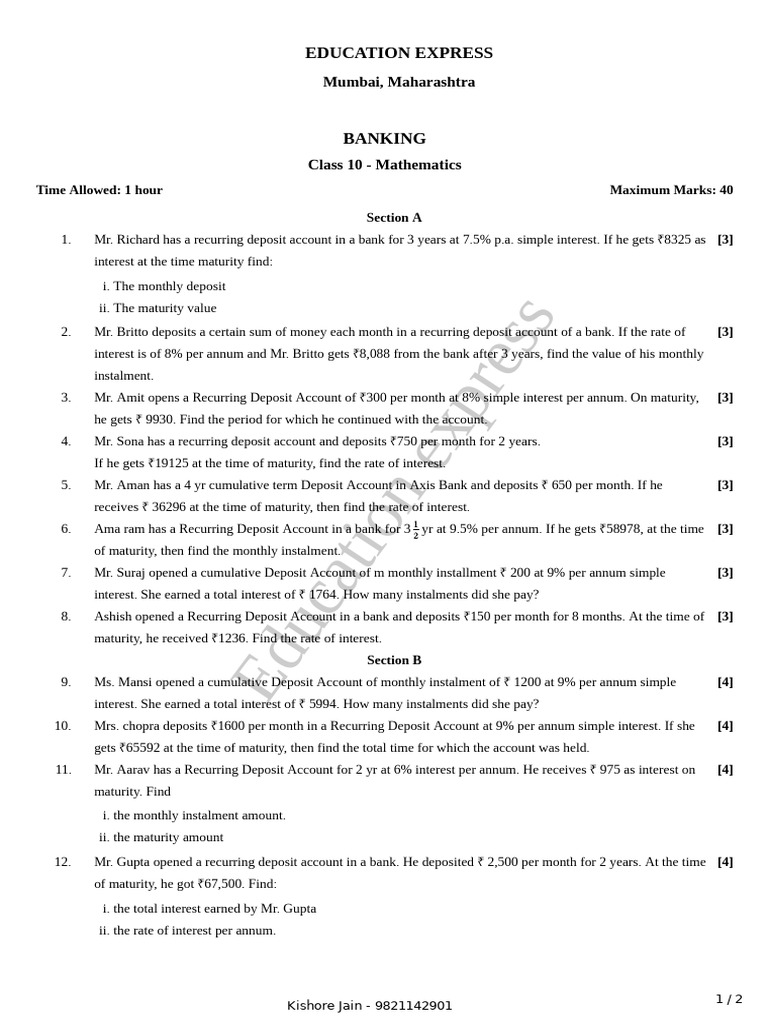 Math Question Paper 2 | PDF