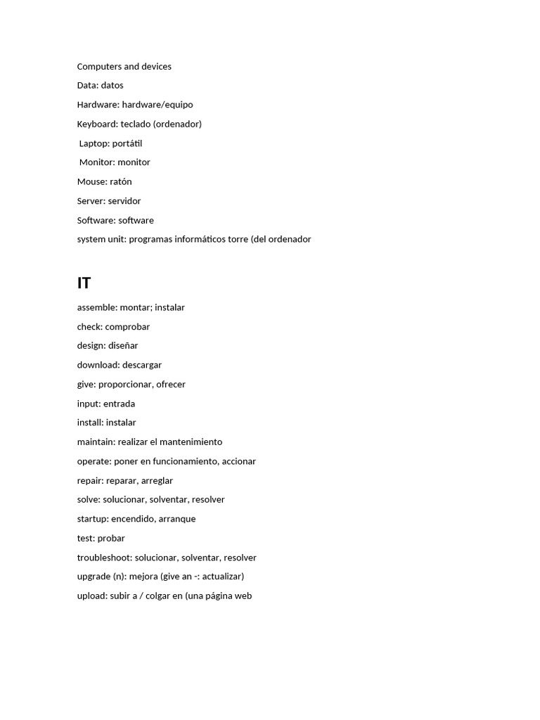 Vocabulary Unit 1 | PDF