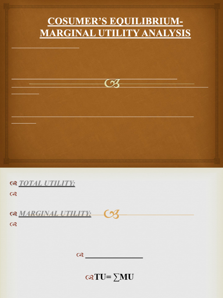 Cosumer's Equilibrium - M.U Analysis | PDF