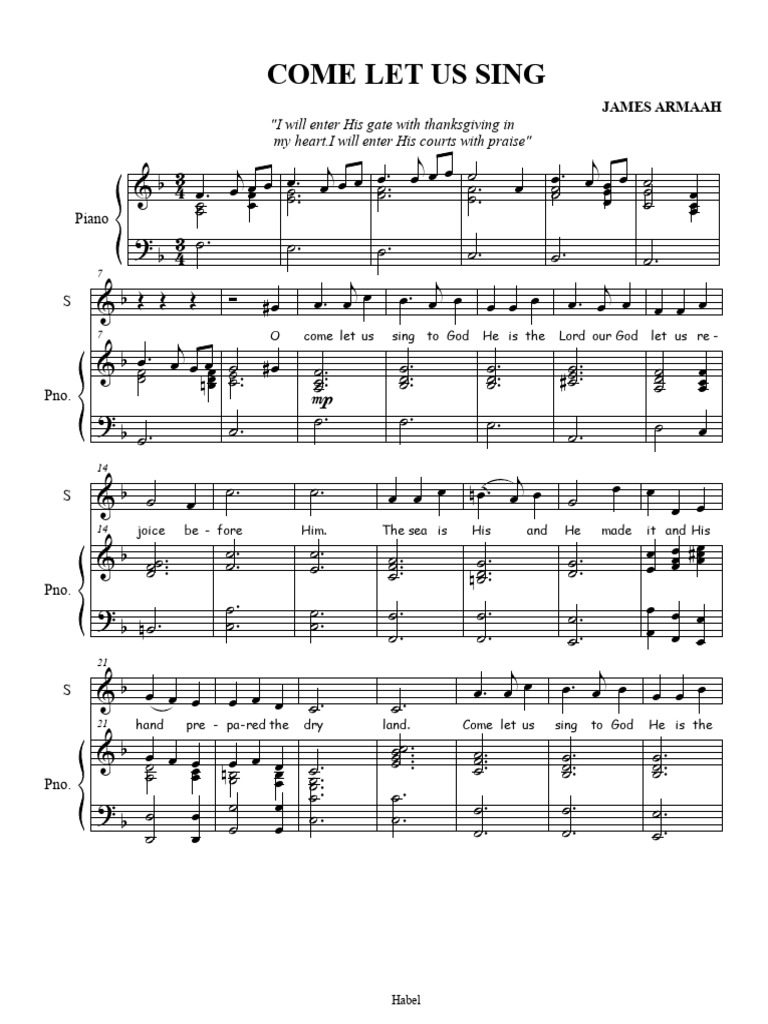 Come Lets Us Sing | PDF