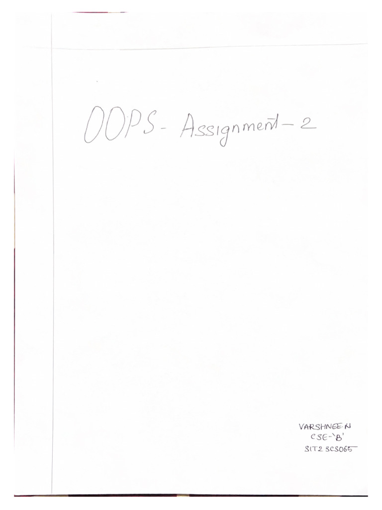 Oops Assignment 2 | PDF
