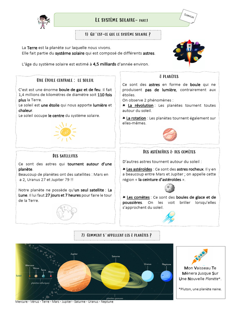 S1 - Le Système Solaire Part.1 | PDF | Planètes | Système solaire