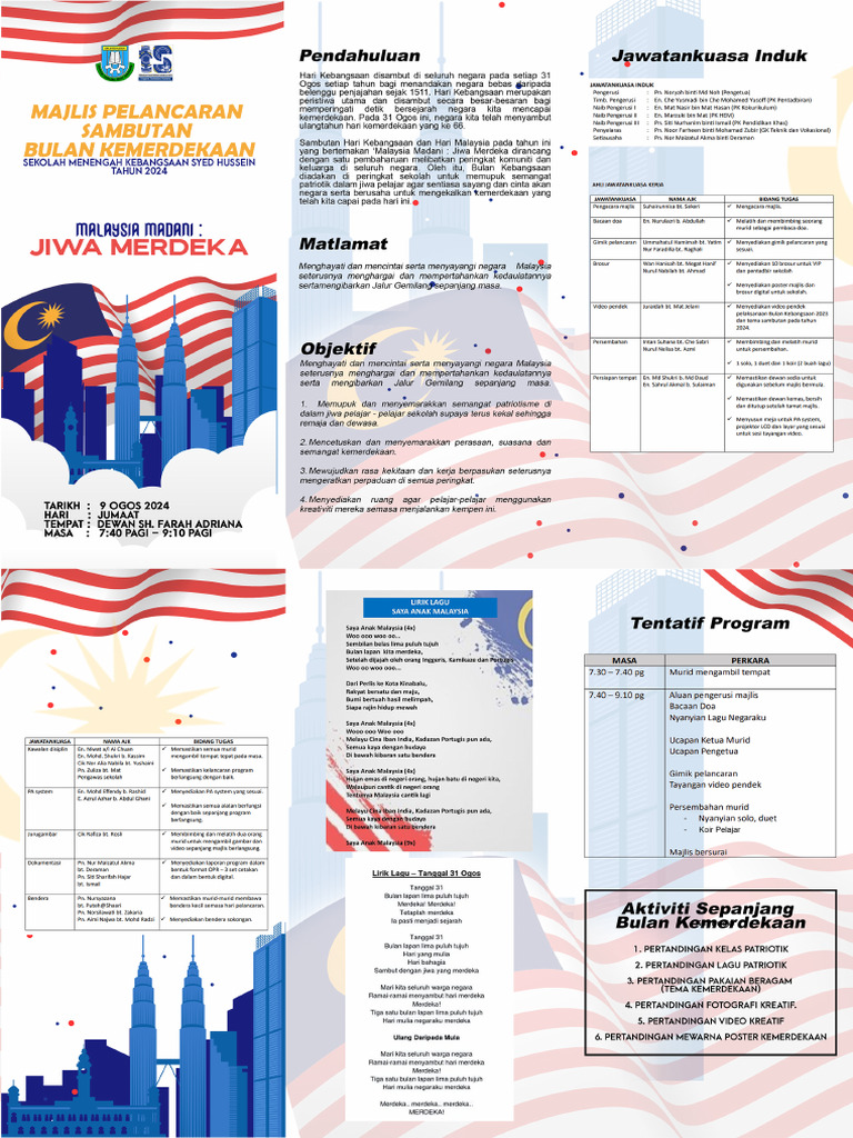 Flyes Sambutan Bulan Merdeka 2024 | PDF