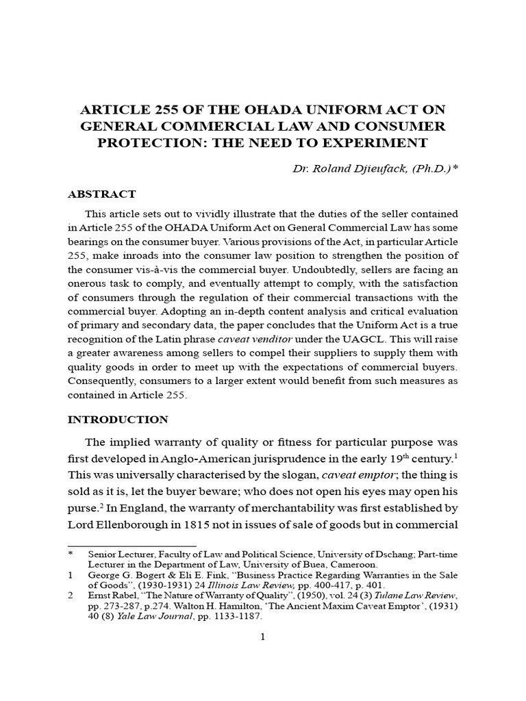 Article-255-of-the-Ohada-Uniform-Act-on GCL | PDF | Sales | Finance ...