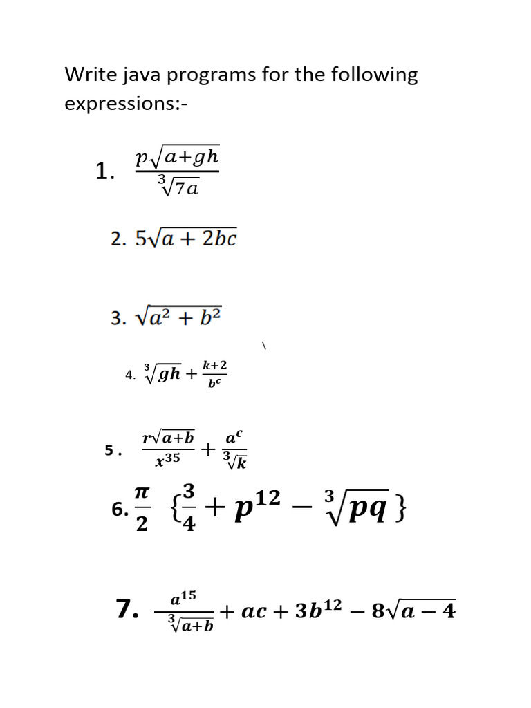 expressions in java class 8 | PDF