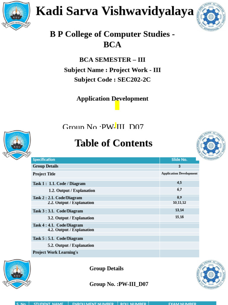 BCA Project Work: Application Development | PDF | Method (Computer ...