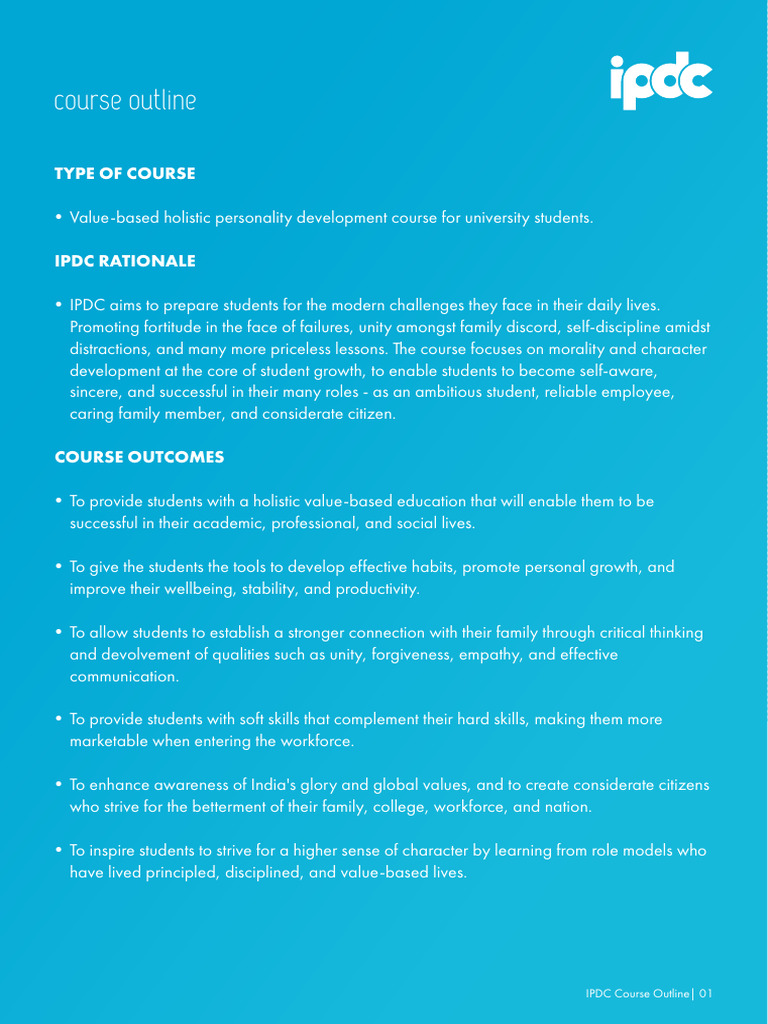 IPDC CourseOutline 801463 | PDF