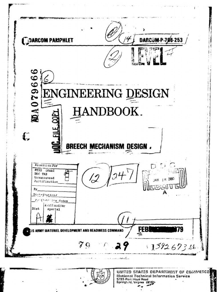 Breech Mechanism Design Handbook | PDF | Cartridge (Firearms) | Ammunition