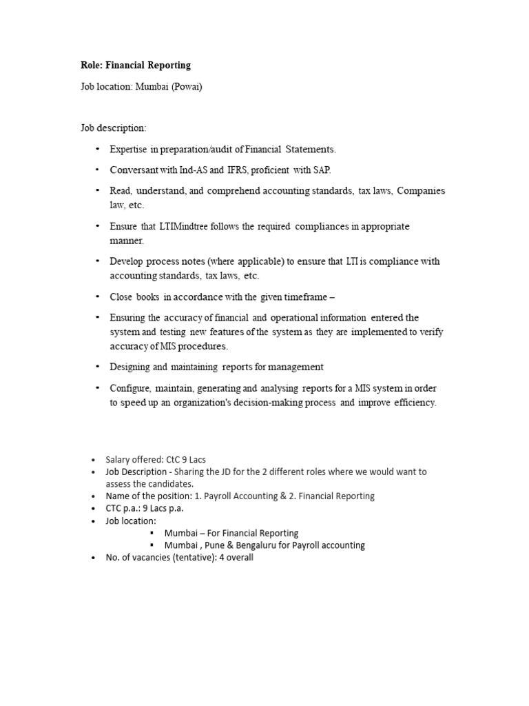 Financial Reporting JD | PDF