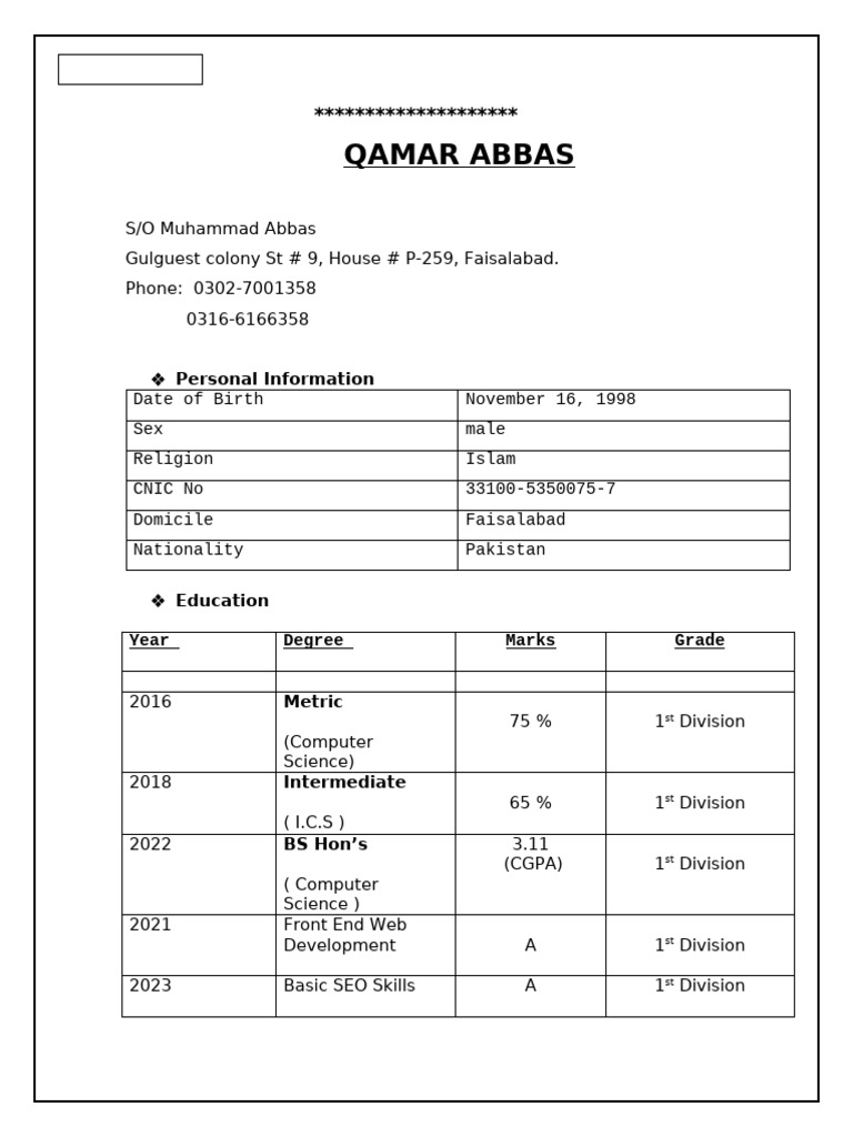 Qamar Abbas | PDF