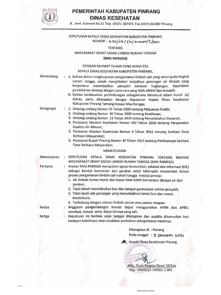 Gerakan Masyarakat Sehat Sadar Limbah Rumah Tangga (Mas Rangga) | PDF