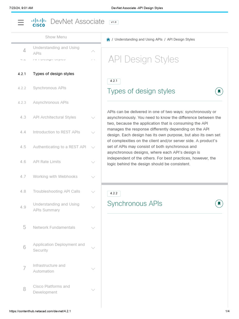 DevNet Associate - API Design Styles | PDF