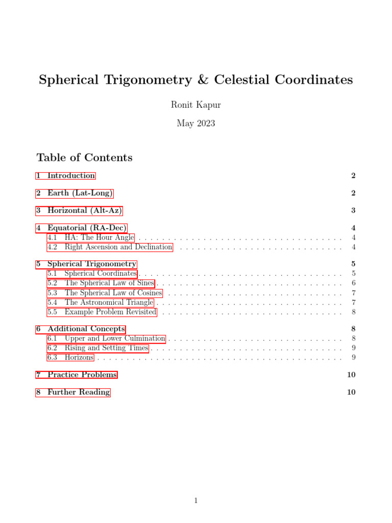 Celestial Coordinate Systems | PDF