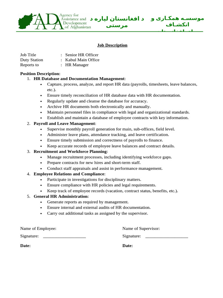 41-TOR-Senior HR Officer | PDF