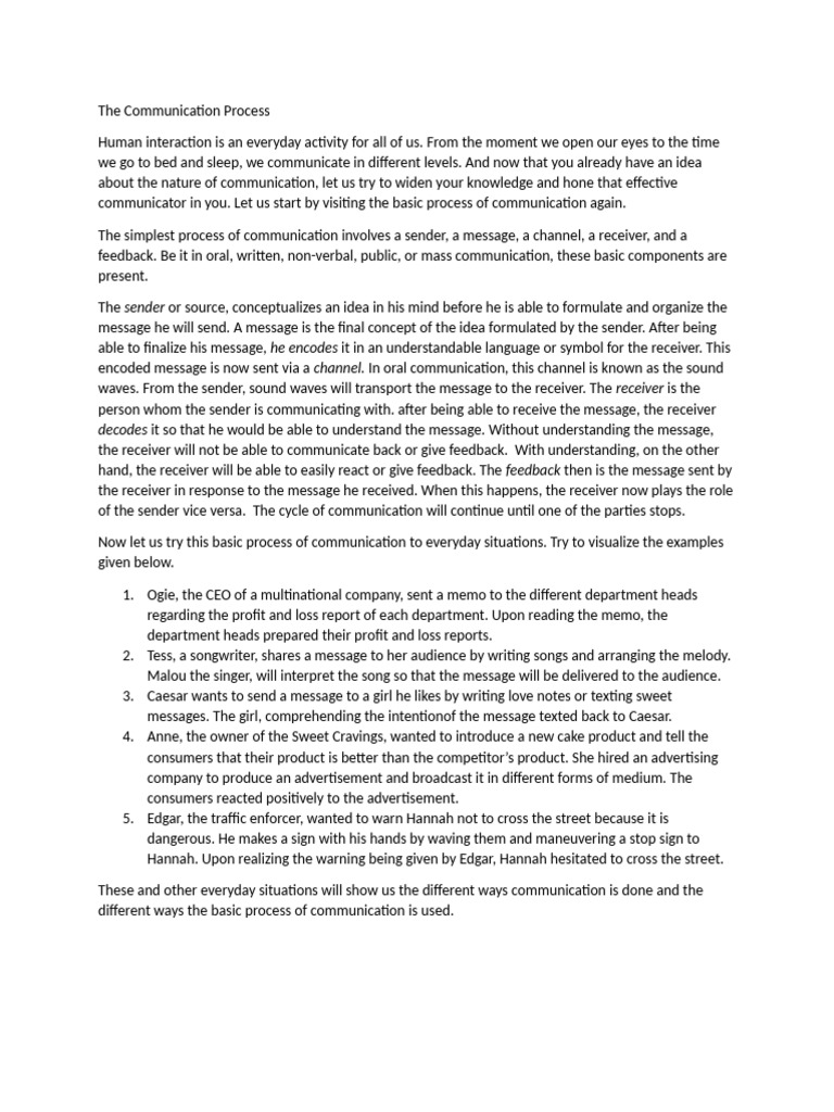 The Communication Process | PDF