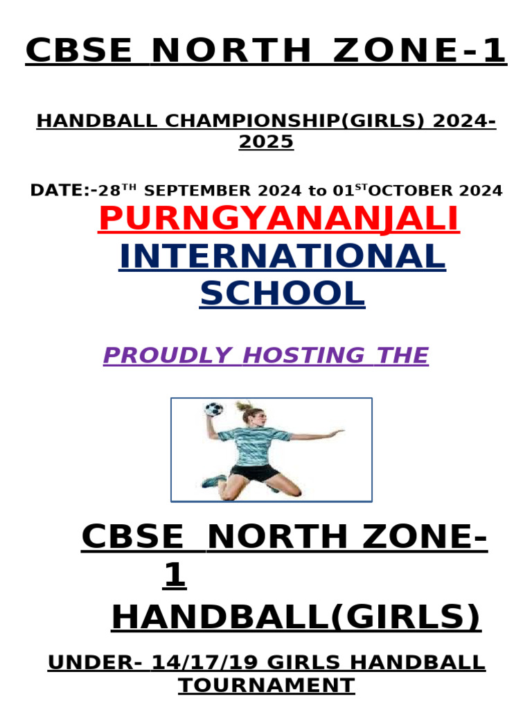 Cbse Cluster Handball Girls | PDF