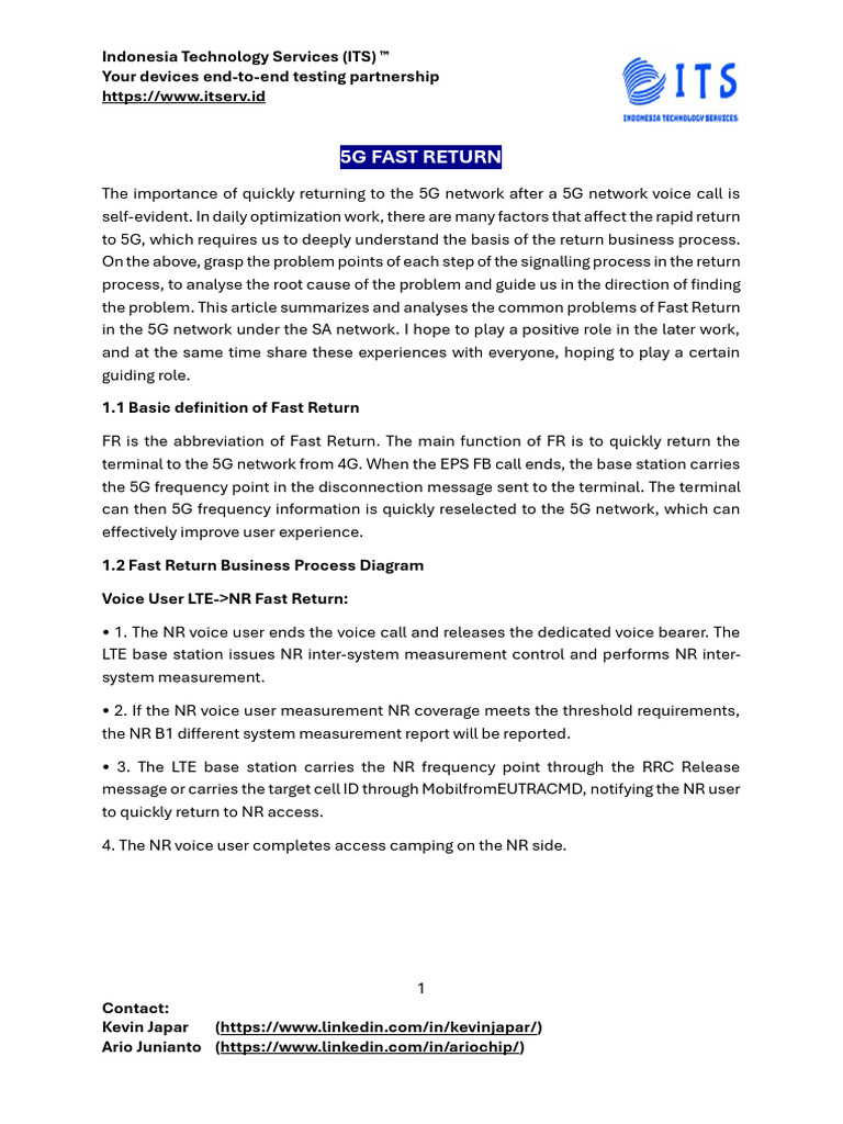 5G Optimization Case - 5G Fast Return | PDF