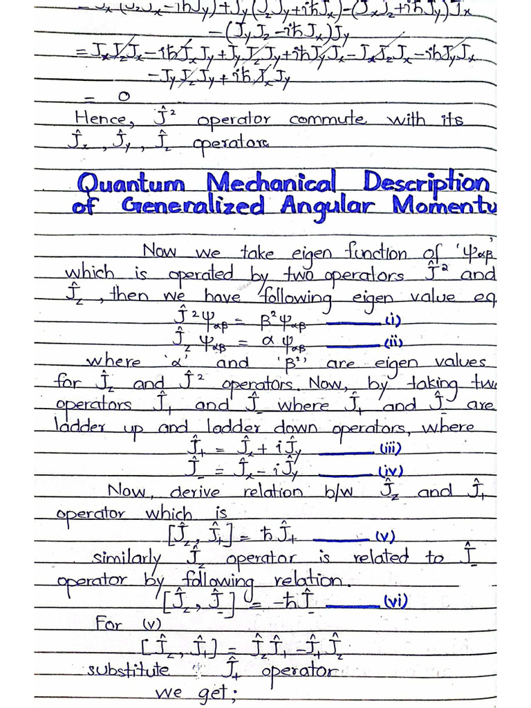 Generalized Angular Momentum | PDF